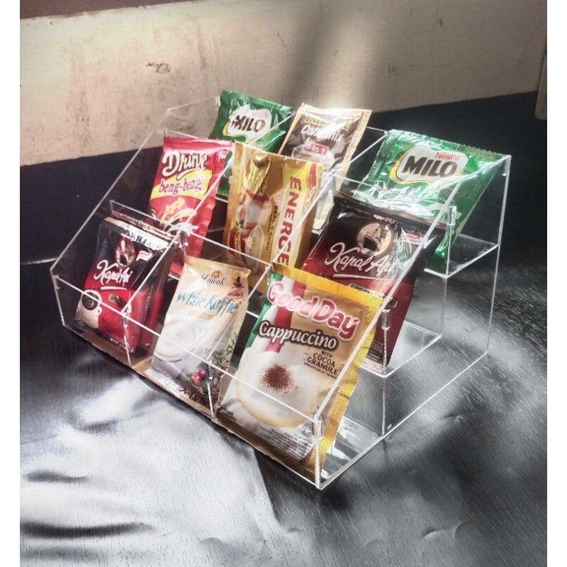 Jual akrilik rak kopi sachet. perlengkapan warung kopi | Shopee Indonesia