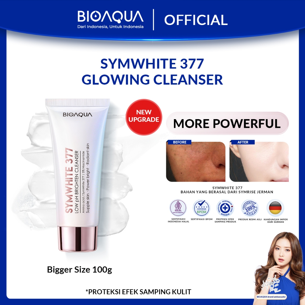 Jual BIOAQUA Facial Wash SymWhite 377 Low PH Brightening Cleanser Sabun Cuci Muka 100g | Shopee ...