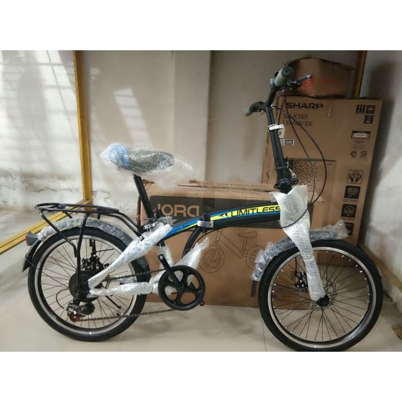 Jual Sepeda Lipat 20 inch LIMITLESS ( MEMILIKI GIGI 7SPEED DAN REM ...
