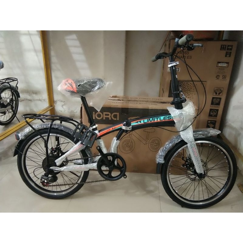 Jual Sepeda Lipat 20 inch LIMITLESS ( GIGI 7 SPEED DAN REM CAKRAM ...