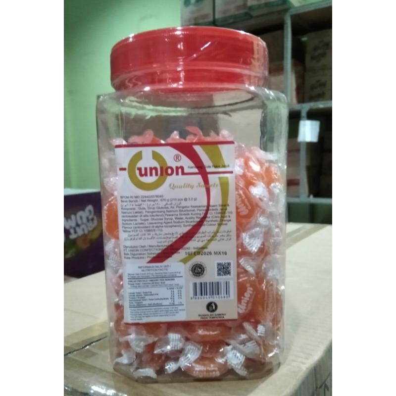 Jual Permen Union jeruk toples isi 210pcs | Shopee Indonesia