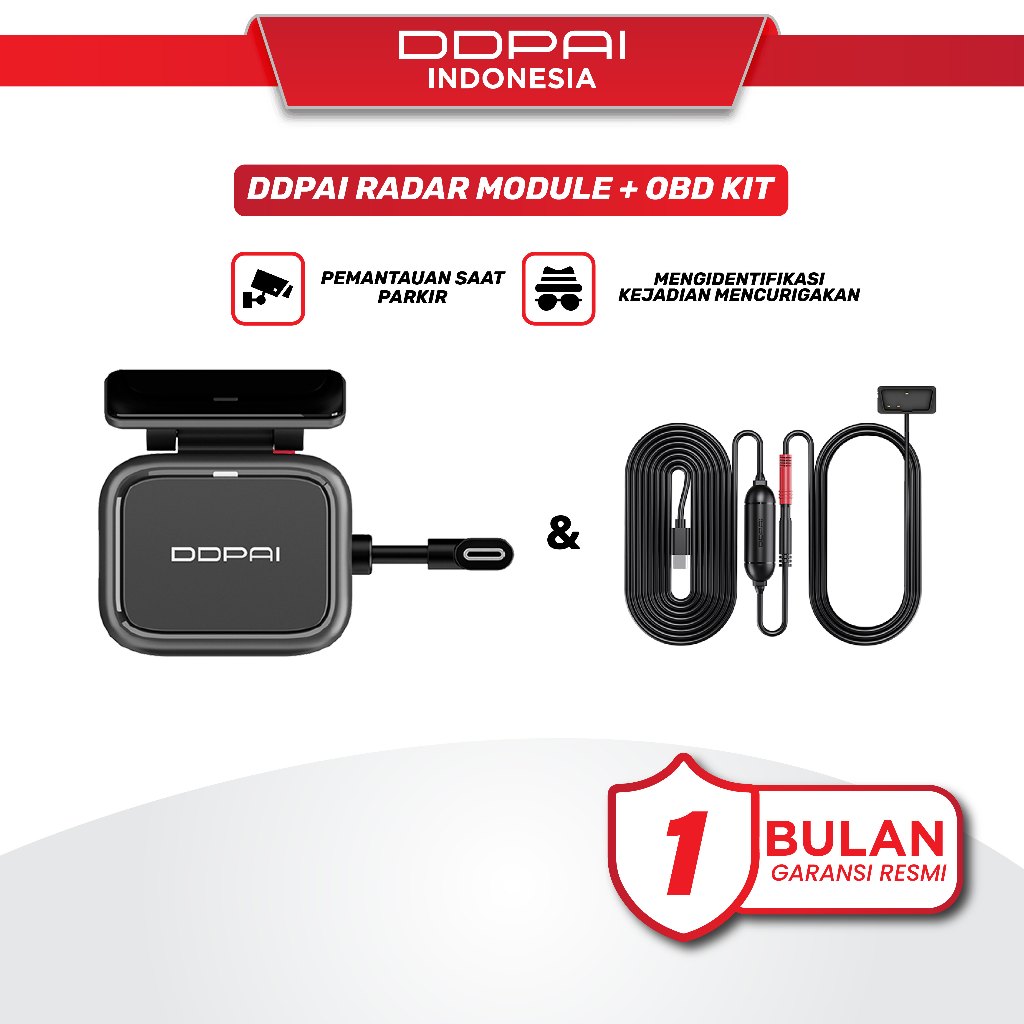 Jual DDPAI N5 Dual Radar Module OBD Hardwire Kit 24H Parking Monitoring ...