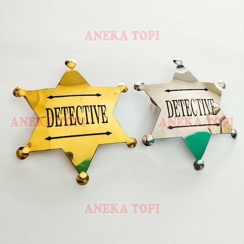 Jual Pin Bintang Logo Detective Bahan Full Logam Pin Detective Gold ...