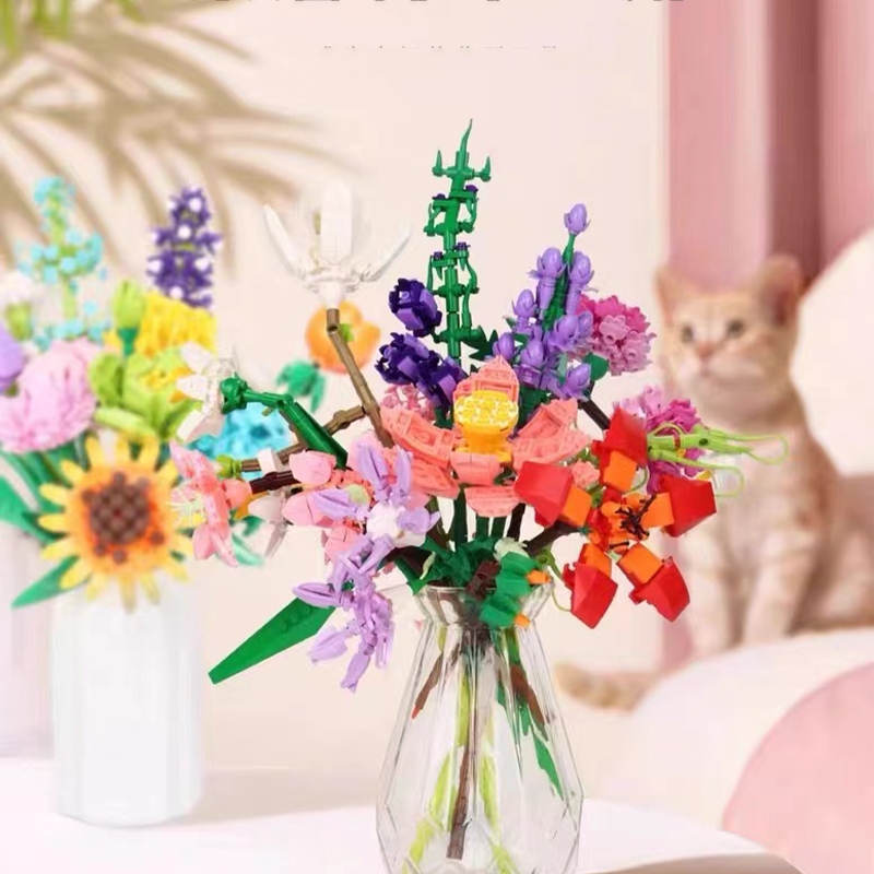 Jual MEKANSM Bouquet Bunga/Bricks Bunga/Flower Block Toys/Flower Bricks ...
