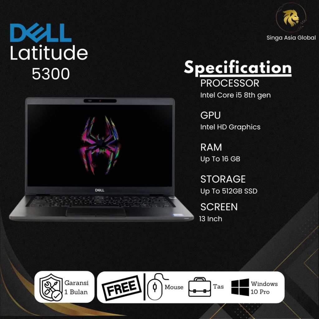 Jual Laptop Dell Latitude 5300 Core i5 gen8 Ram 16GB SSD 512GB Layar 13 ...