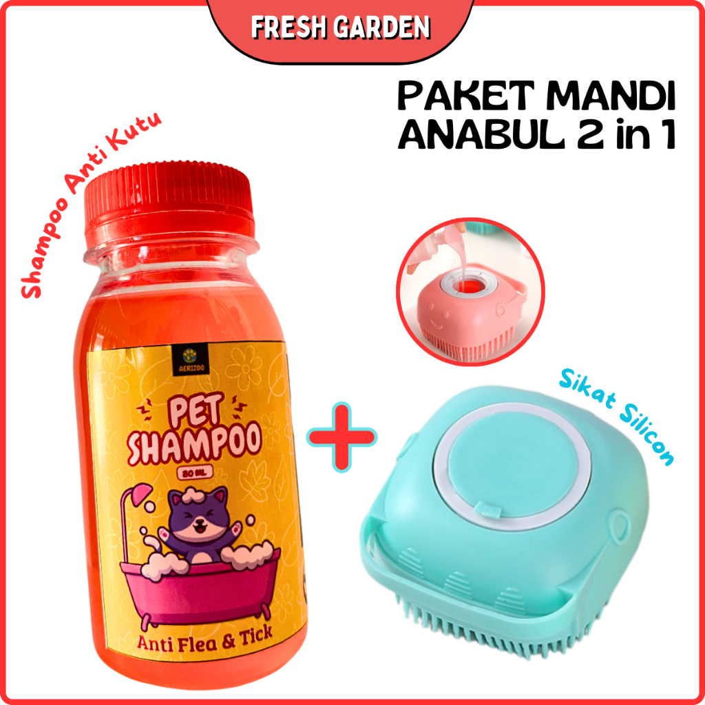 Jual Paket Grooming Kucing Shampo Anti Kutu Jamur Gatal dan Sikat Mandi Isi Ulang Freshgarden ...