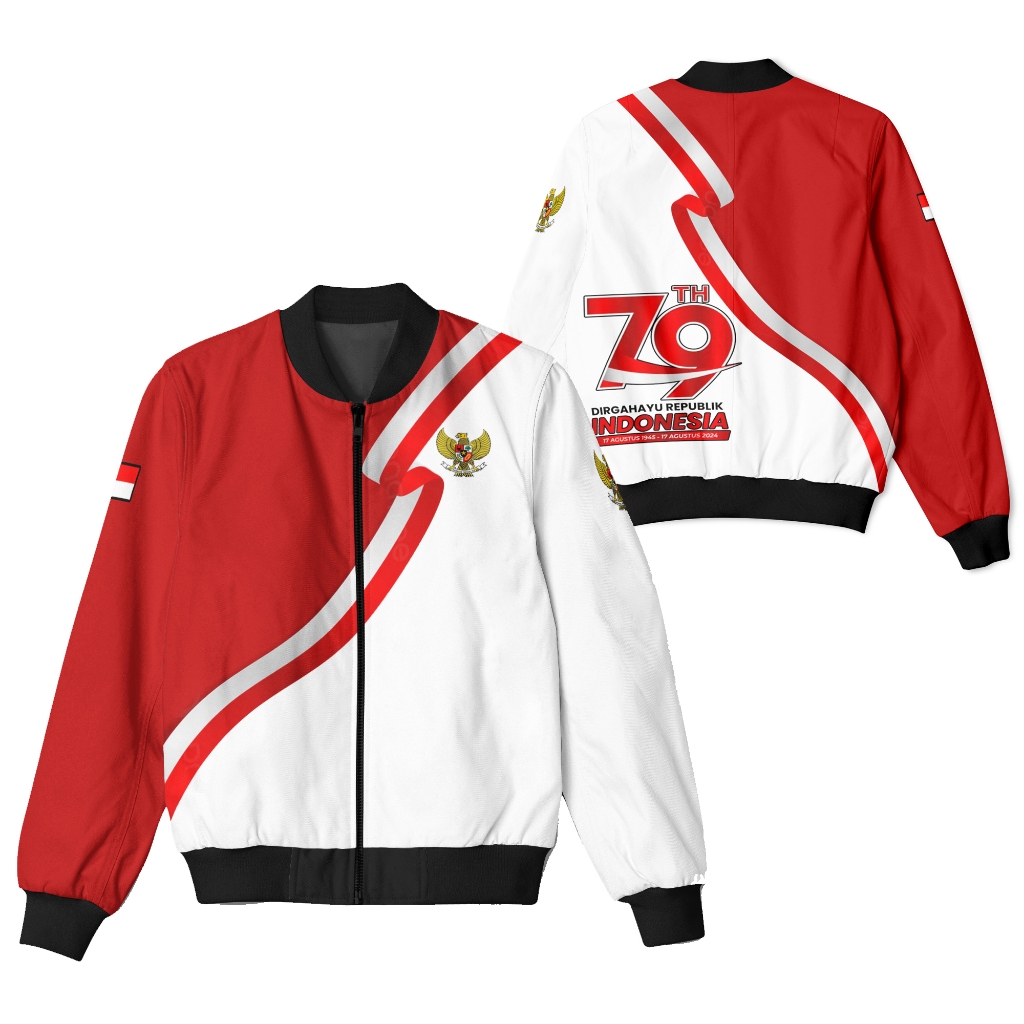 Jual JAKET 17 AGUSTUS HUT RI KE-79 KEREN || JAKET BOMBER MERAH PUTIH ...
