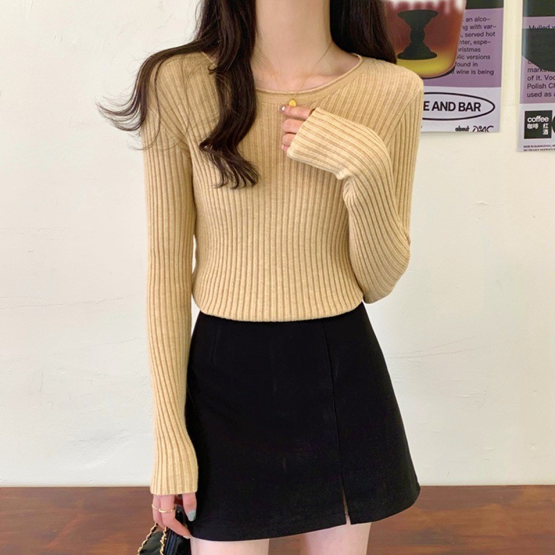 Jual AJWShop Atasan Rajut V Neck Lengan Panjang Import Bahan Premium Tebal dan Adem | Atasan ...