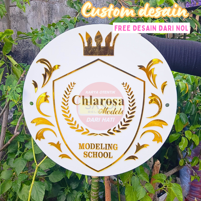 Jual Papan Nama Toko Ukuran 100 cm Usaha Gold Logo Klinik Coffe Shop ...