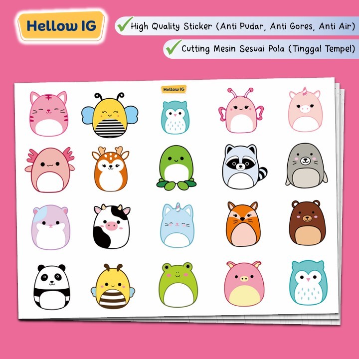 Jual STICKER PACK STIKER SQUISHMALLOW SQUISHY ANIMAL WATERPROOF ANTI ...