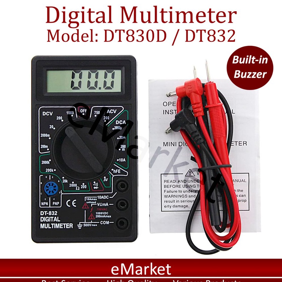 Jual FYH Multimeter Digital Buzzer DT83D DT832 Avometer Multitester ...