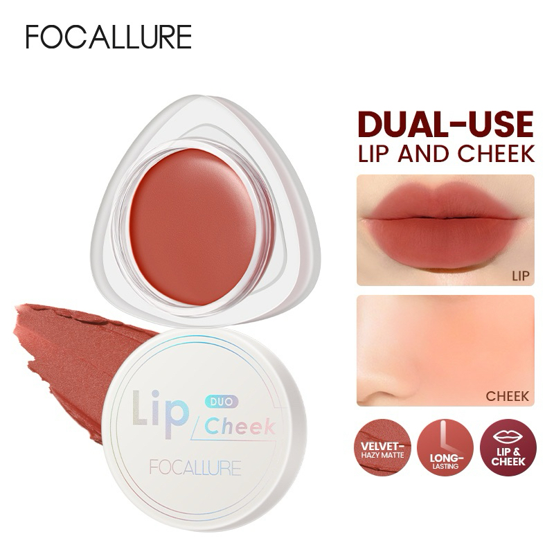 Jual FOCALLURE Dual-Use Lip Mud Lip Clay & Velvet-Hazy Matte Blush On ...