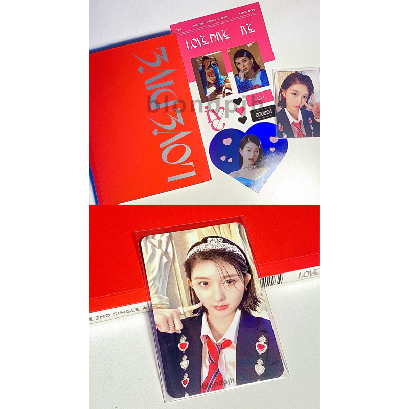 Jual [ OFFICIAL ] IVE Album Love Dive Merah Red V1 Photocard Sticker Holo Gaeul Wonyoung POB PO ...