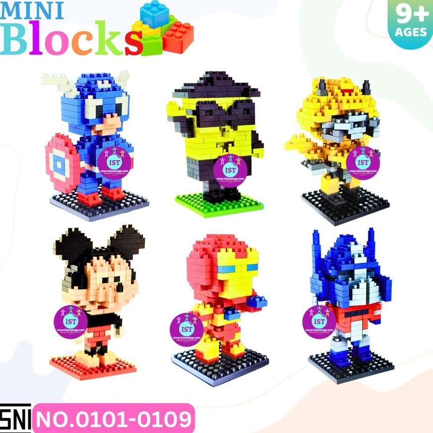 Jual COM Mainan Mini Blocks Brick Miniatur Balok Karakter No1DST Murah ...