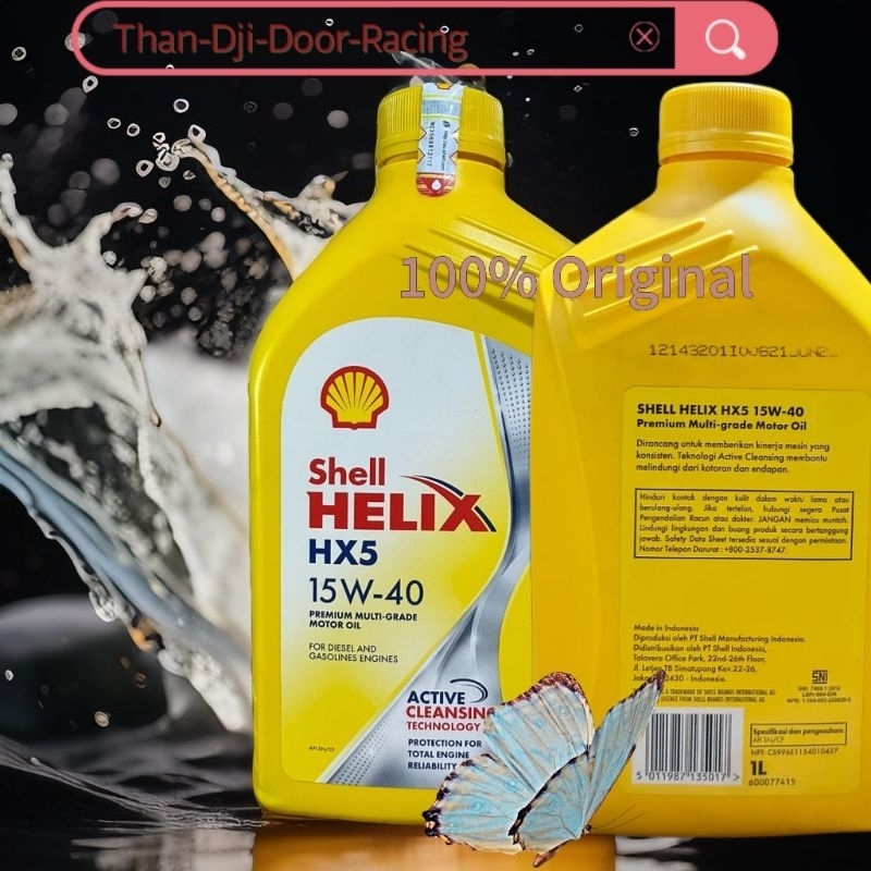 Jual shell helix HX5 15w-40 Ukuran 1 Liter Original (scan barcode hijau ...