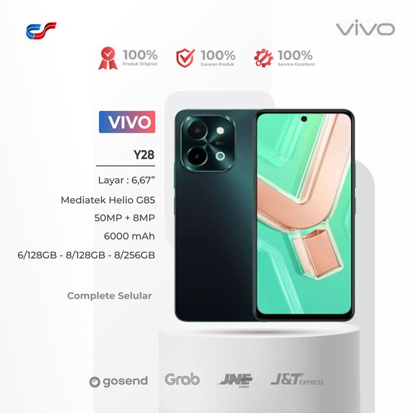 Jual Vivo Y28 6/128GB 8/128GB 8/256GB NFC | 44W FlashCharge 6000mAh Garansi Resmi | Shopee Indonesia