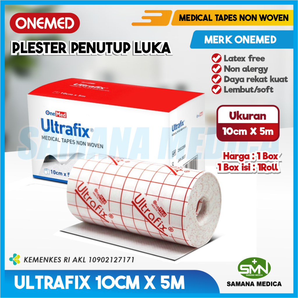 Jual Ultrafix Plester 10cm x 500 cm ONEMED Plester Penutup Luka P3K Non ...