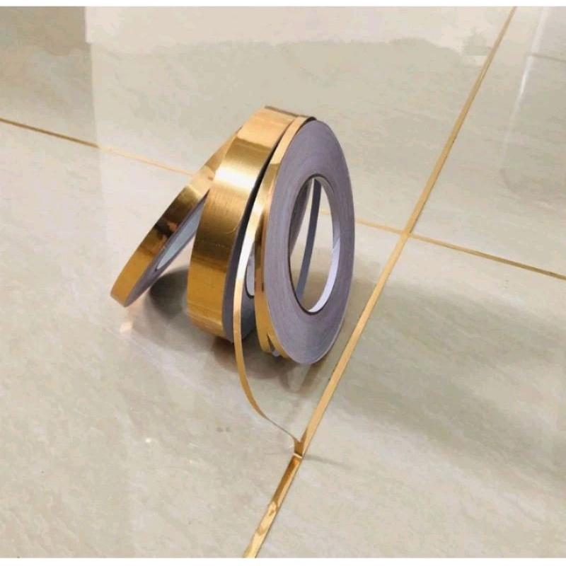 Jual Stiker List Strip Dinding Stiker List Plat Dinding Keramik Gold ...