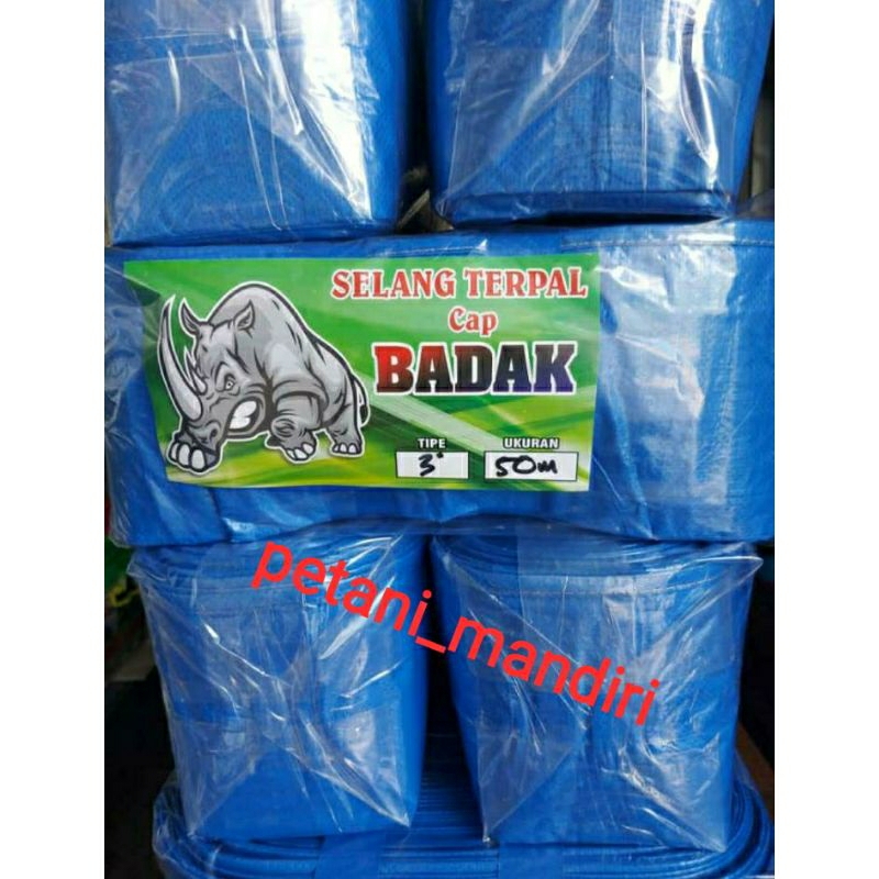 Jual selang terpal cap badak ukuran 3 dim dan 4 dim dengan panjang 50 ...