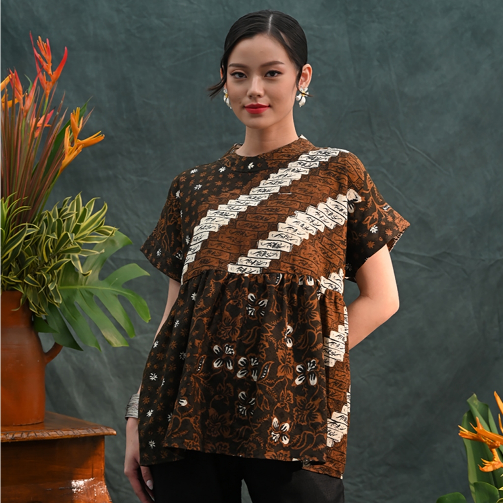 Jual NONA RARA - Nyiur Sogan T2895, Baju kerja blouse batik wanita ...