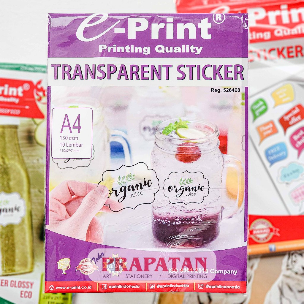 Jual E-Print Transparent Sticker A4 150gsm | Shopee Indonesia