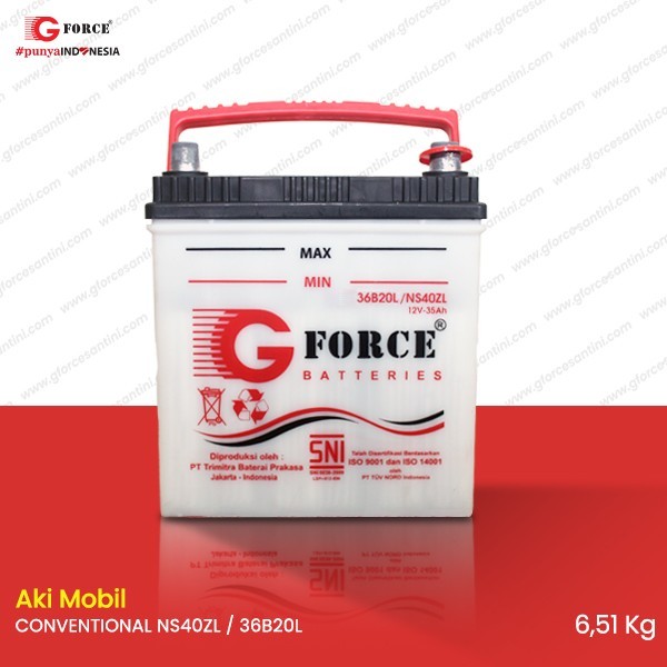 Jual G Force Aki Mobil Conventional NS40ZL/36B20L 35AH 12V | Shopee Indonesia