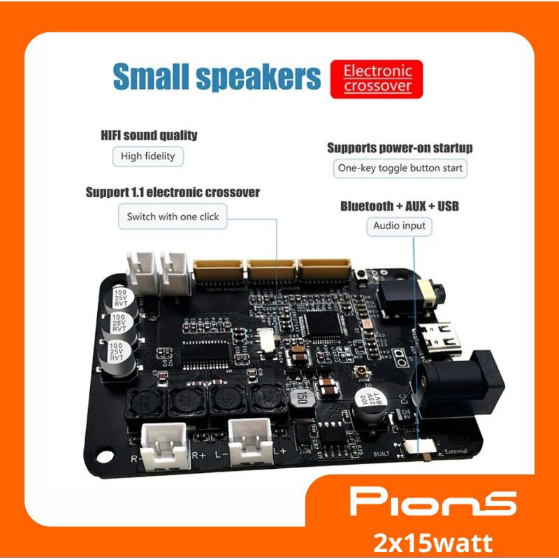 Jual Amplifier TWS Versi Touch Bluetooth DSP 2*15 watt Tpa 3110 | Shopee Indonesia