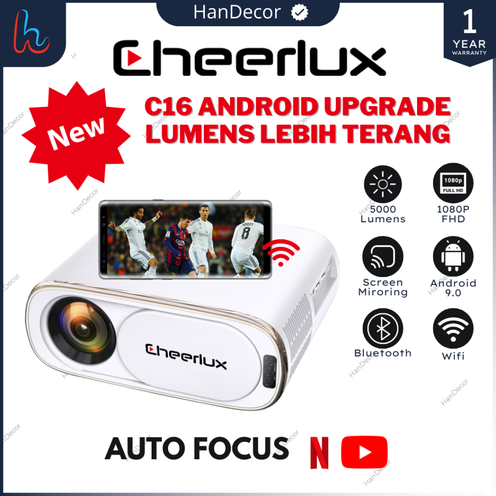 Jual Proyektor Cheerlux C16 Android Cheerlux 5000 Lumens / C16 Android ...