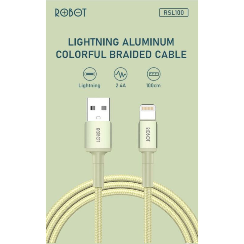 Jual Kabel Data ROBOT LIGHTNING RSL100 QUICK CHARGE 2.4A 100cm Garansi ...