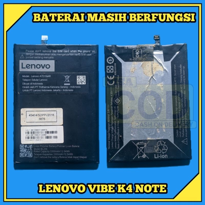 Jual Baterai Lenovo vibe k4 note original copotan | Shopee Indonesia