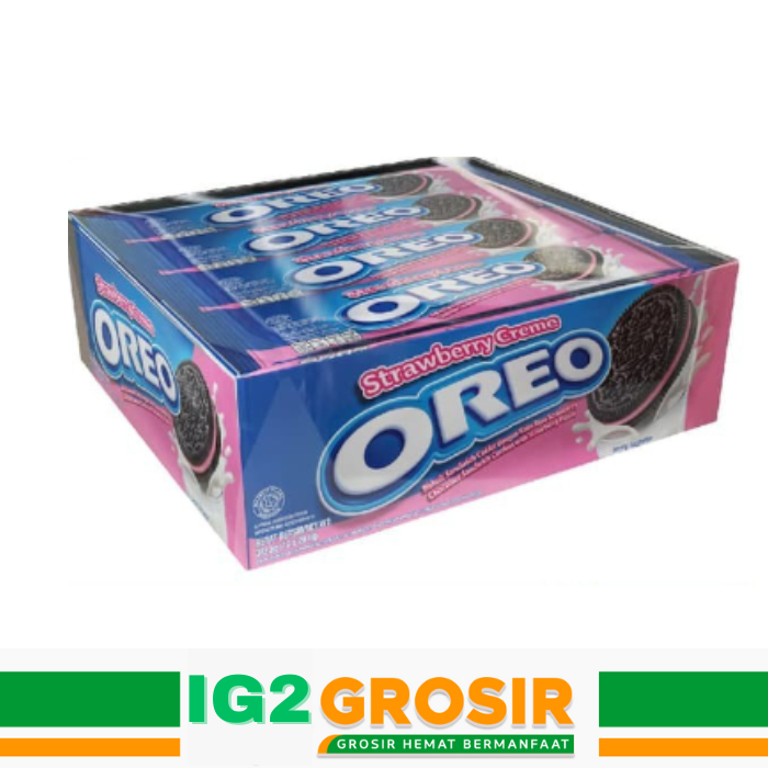 Jual Oreo Strawberry Isi 3 Keping (1 Pack/12 pcs) | Shopee Indonesia