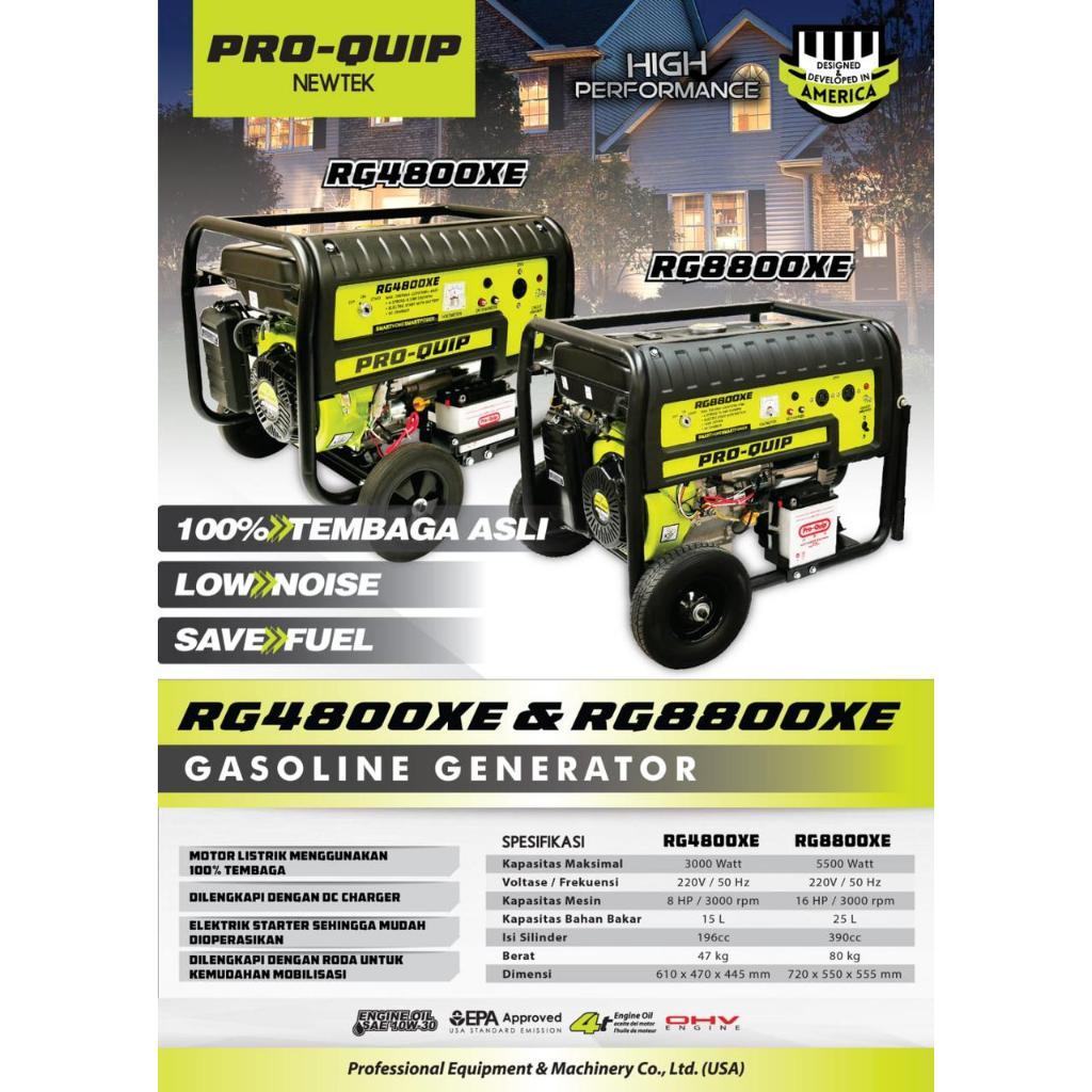 Jual Genset 5500Watt RG8800XE PROQUIP 4 Tak / Power Generator 4T 5500 ...