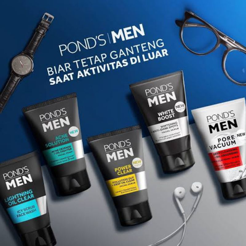 Jual PONDS MEN FACIAL WASH 50gr untuk kulit berjerawat dan kulit kering ...