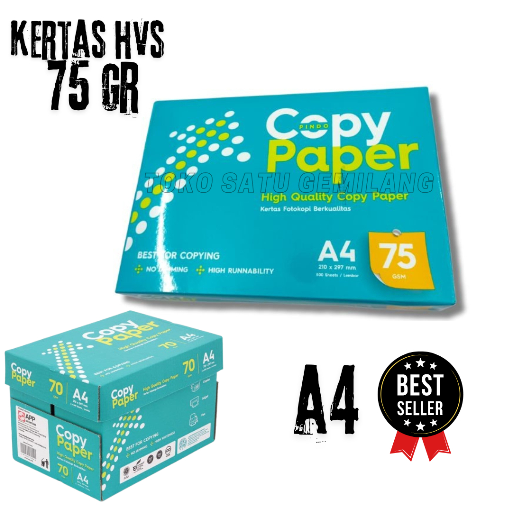 Jual KERTAS HVS A4 PUTIH POLOS - KERTAS FOTOCOPY - KERTAS PINT - COPY ...