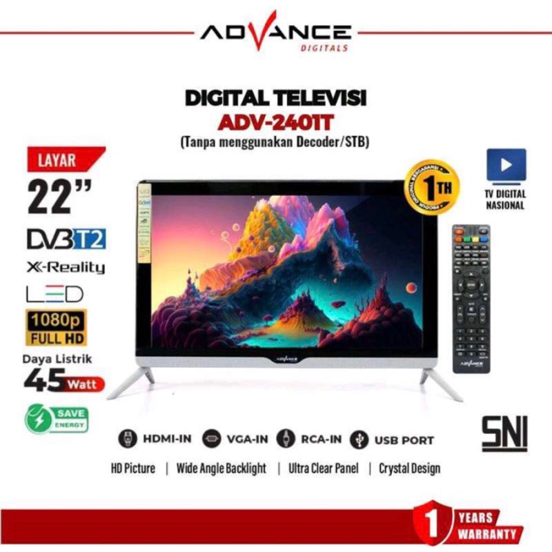 Jual Advance ADV 2401T Led Tv Digital 24inch Original | Shopee Indonesia