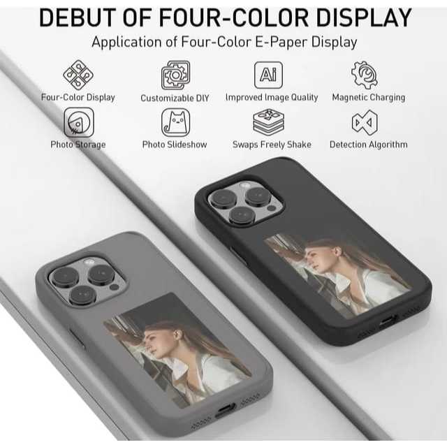 Jual Smart Projection 4 Colors E-ink Case iPhone 13 14 15 16 Pro Max ...