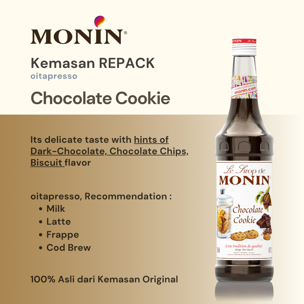 Jual REPACK - Monin Chocolate Cookie Syrup [100] g | Shopee Indonesia
