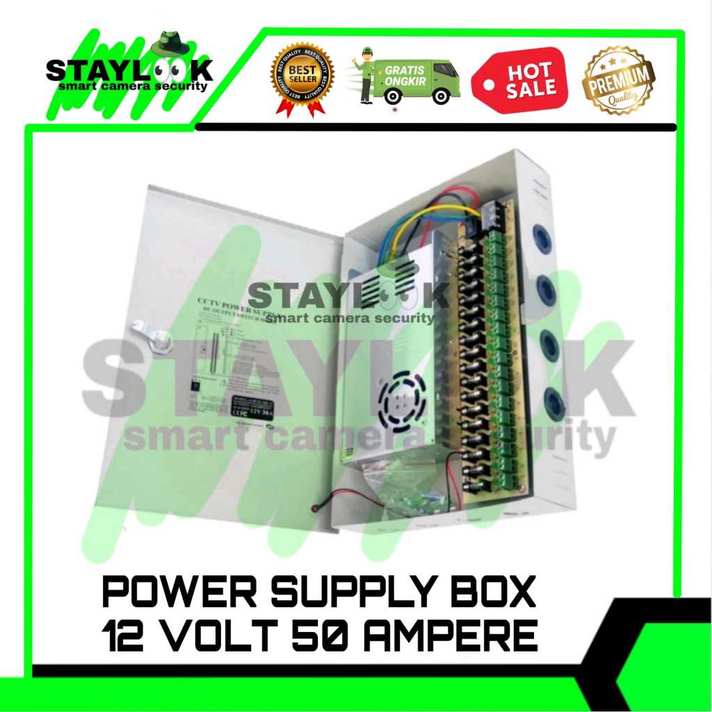Jual PSU Power Supply CCTV Box 12V 50A PSU BOX 50A 12V | Shopee Indonesia