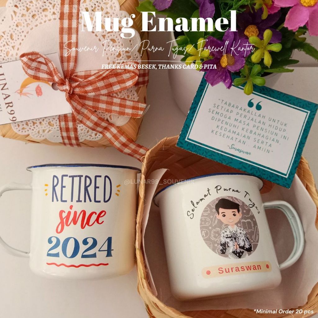 Jual MUG/ CANGKIR ENAMEL CUSTOM SOUVENIR PENSIUN/ HAMPERS FAREWELL ...