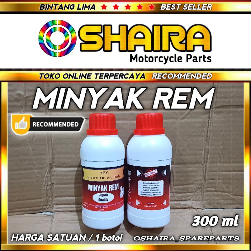 Jual Minyak Rem 300ml ARW Dot 3 (Warna Merah) Bisa Untuk Motor Dan ...