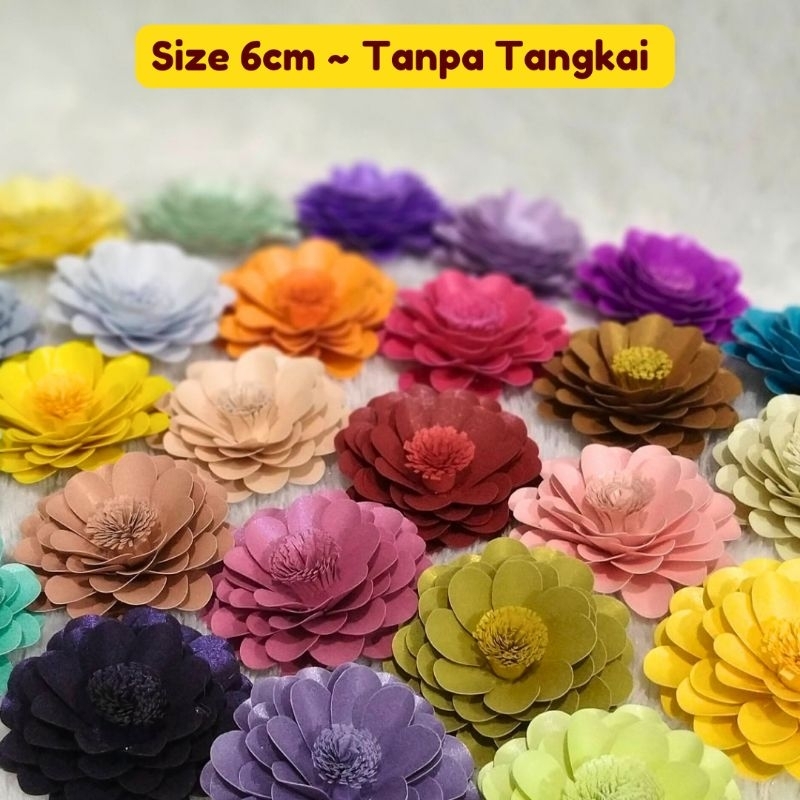 Jual Bunga Dahlia Kertas Paper Flower Dahlia size 6cm tanpa tangkai ...