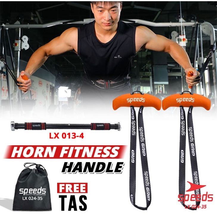 Jual SPEEDS Horn Fitness Handles Grip Fitnes Handle Pull Up Weight ...
