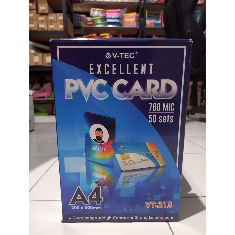 Jual PVC ID CARD WHITE V TEC 0.76mic isi 50set | Shopee Indonesia