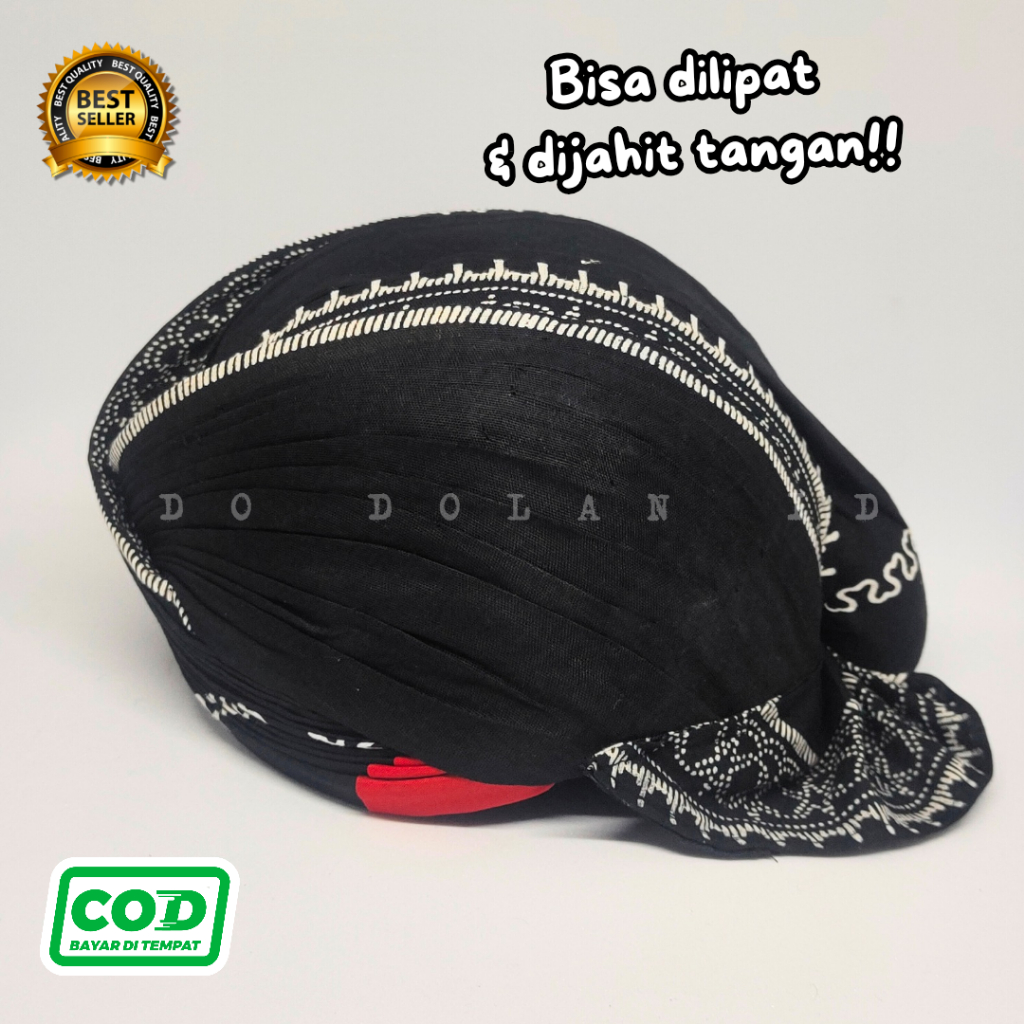 Jual Blangkon Jogja Lipat Hitam Wulung Mataram Dijahit Bisa Dilipat ...