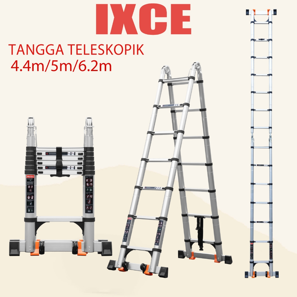 Jual IXCE tangga lipat aluminium serbaguna 4.4m/5m/6.2m tangga tujuan ganda bahan paduan ...