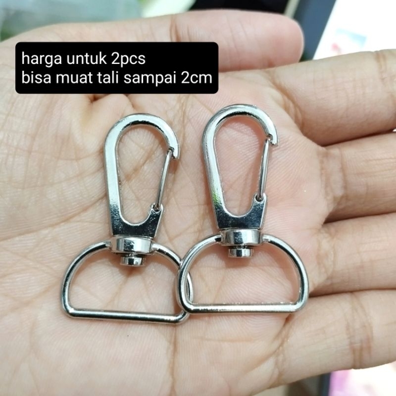Jual 2pcs pengait tas 3,9x2cm / cantolan tas besi / kokot tas ...