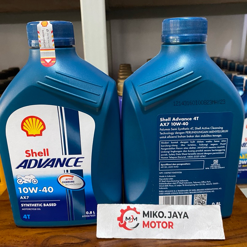 Jual OLI SHELL ADVANCE AX7 0,8 LITER SAE 10W-40 ORIGINAL | Shopee Indonesia