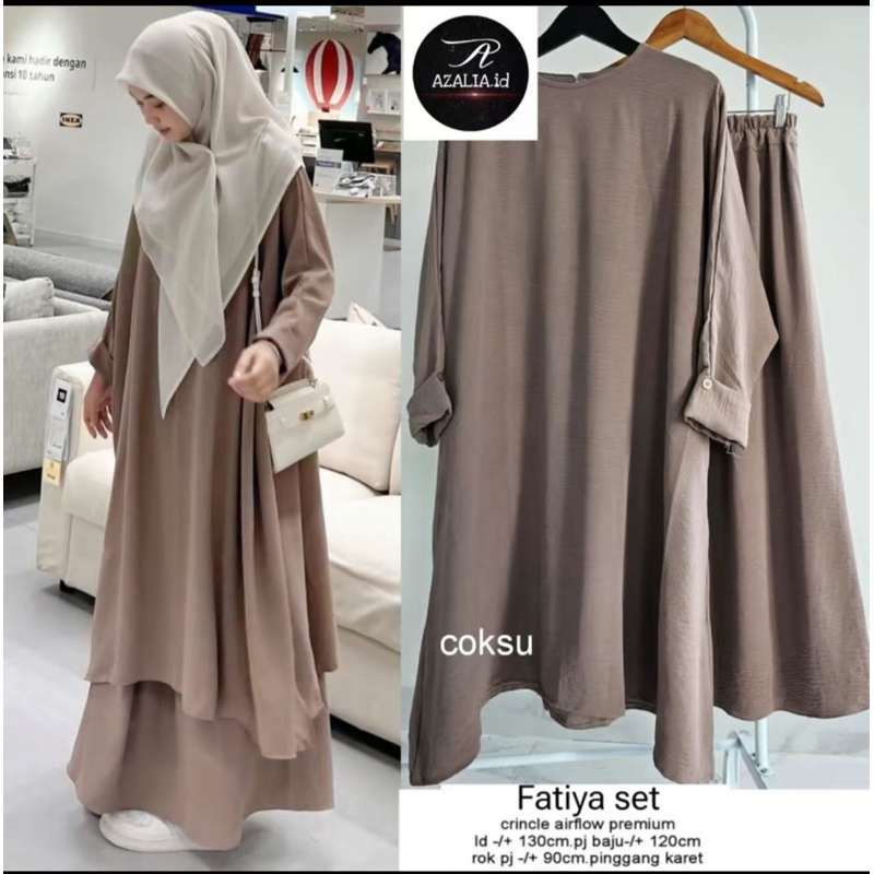 Jual FATIYA LONG SET ROK JUMBO LD 110 & LD 130 ONE SET TUNIK CRINGKEL ...