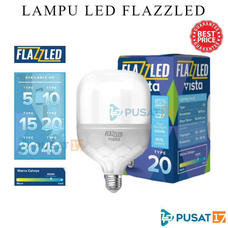 Jual PUSAT17 LAMPU LED FLAZZLED 5 WATT 10 WATT 15 WATT 20 WATT 30 WATT ...