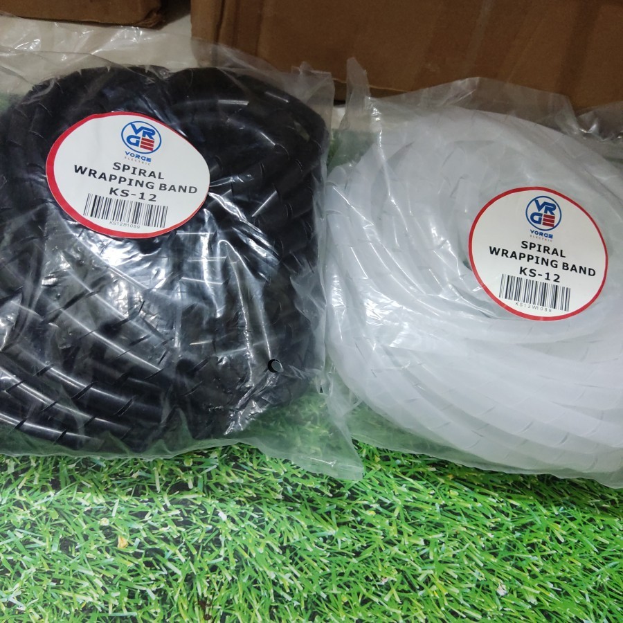 Jual cable Spiral wrapping band ks12 / kabel pelindung hitam putih KS ...